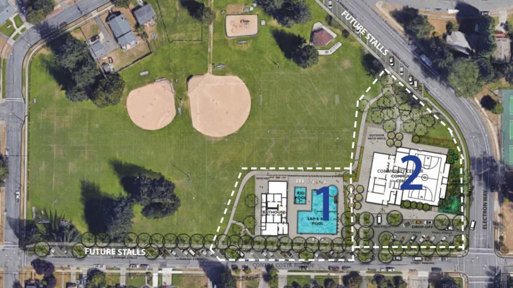 Arial Of Community Center And Pool - City of Fircrest