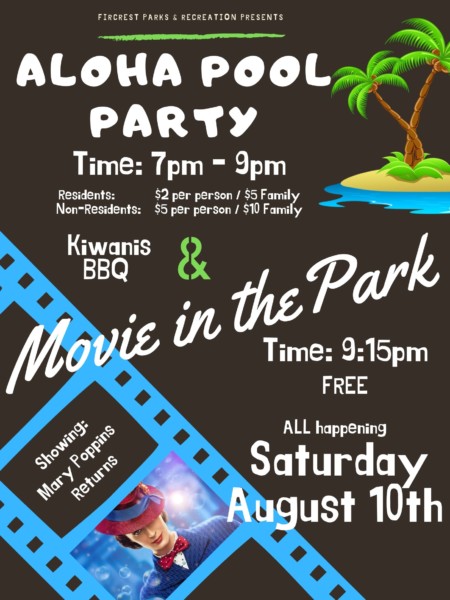 Pool Party & Movie in the Park - City of Fircrest