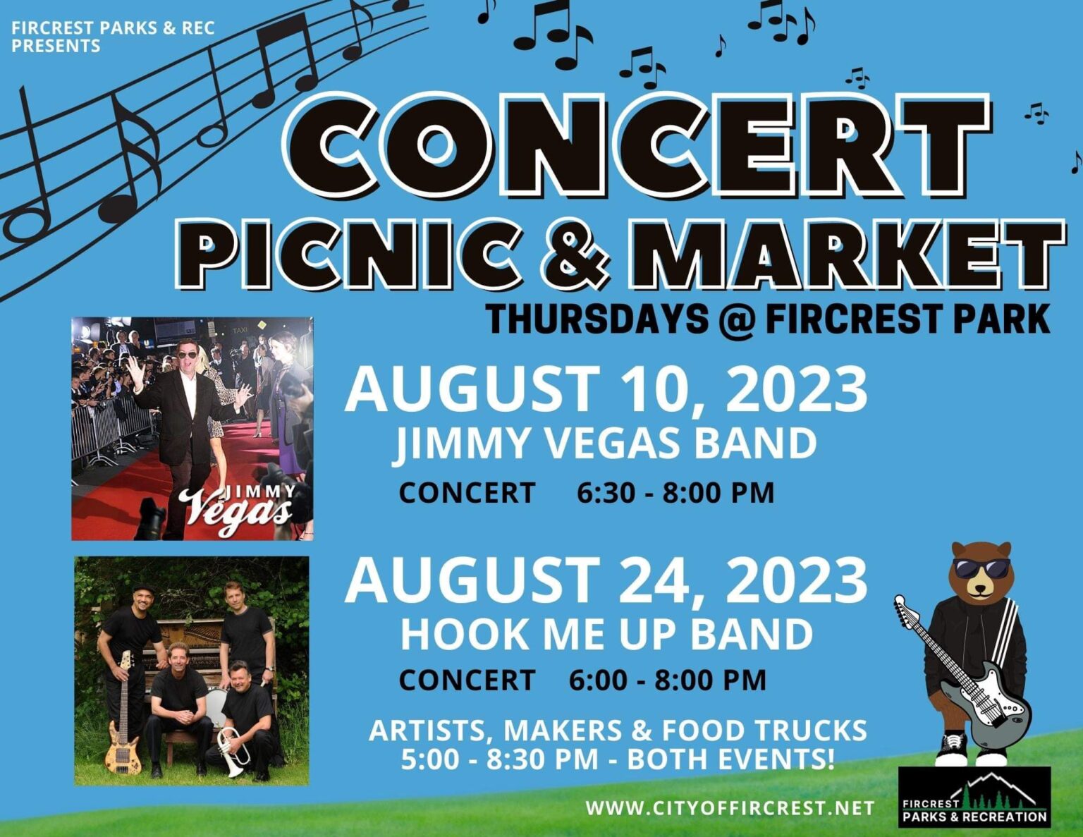 August Concert, Market and Picnic in the Park - City of Fircrest