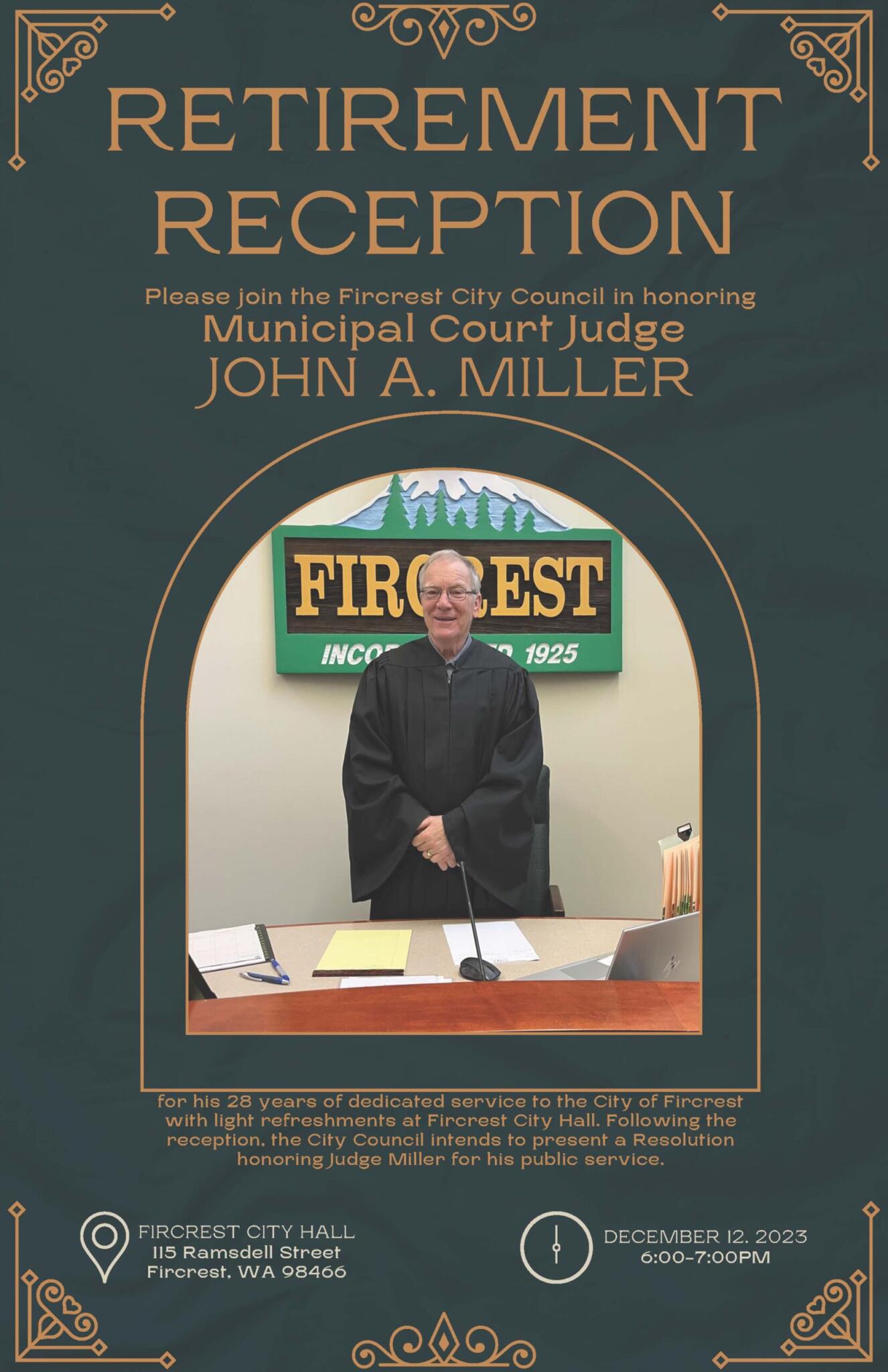 Retirement Reception for Judge Miller - City of Fircrest