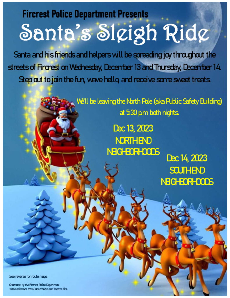Fircrest Police Department Presents: SANTA'S SLEIGH RIDE 2023 - City of ...