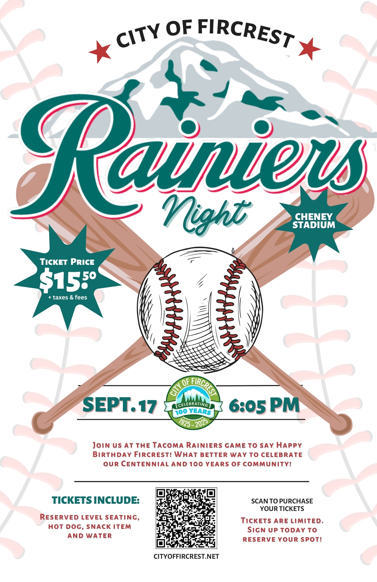 11x17 rainier game - City of Fircrest